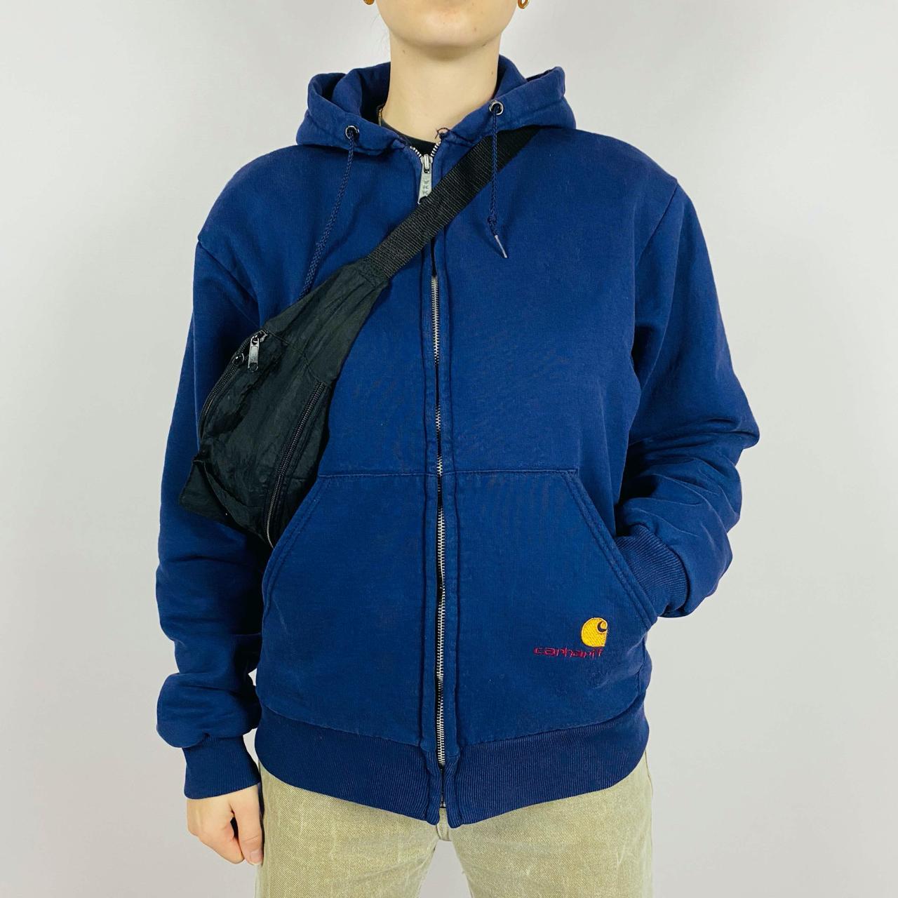 Carhartt Mens Navy Hoodie Depop