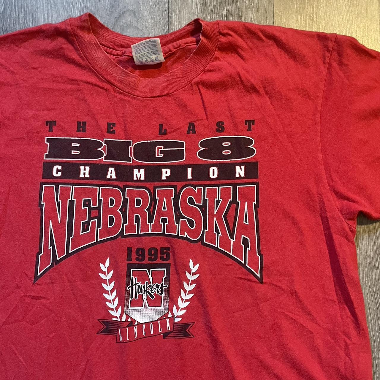 Vintage 1995 Big 8 Champion Nebraska Huskers Single... - Depop
