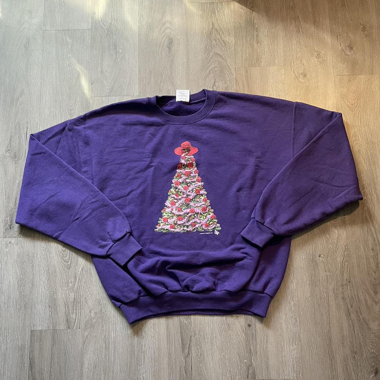 Vintage Purple Grandma Crewneck Sweater Size X-Large... - Depop