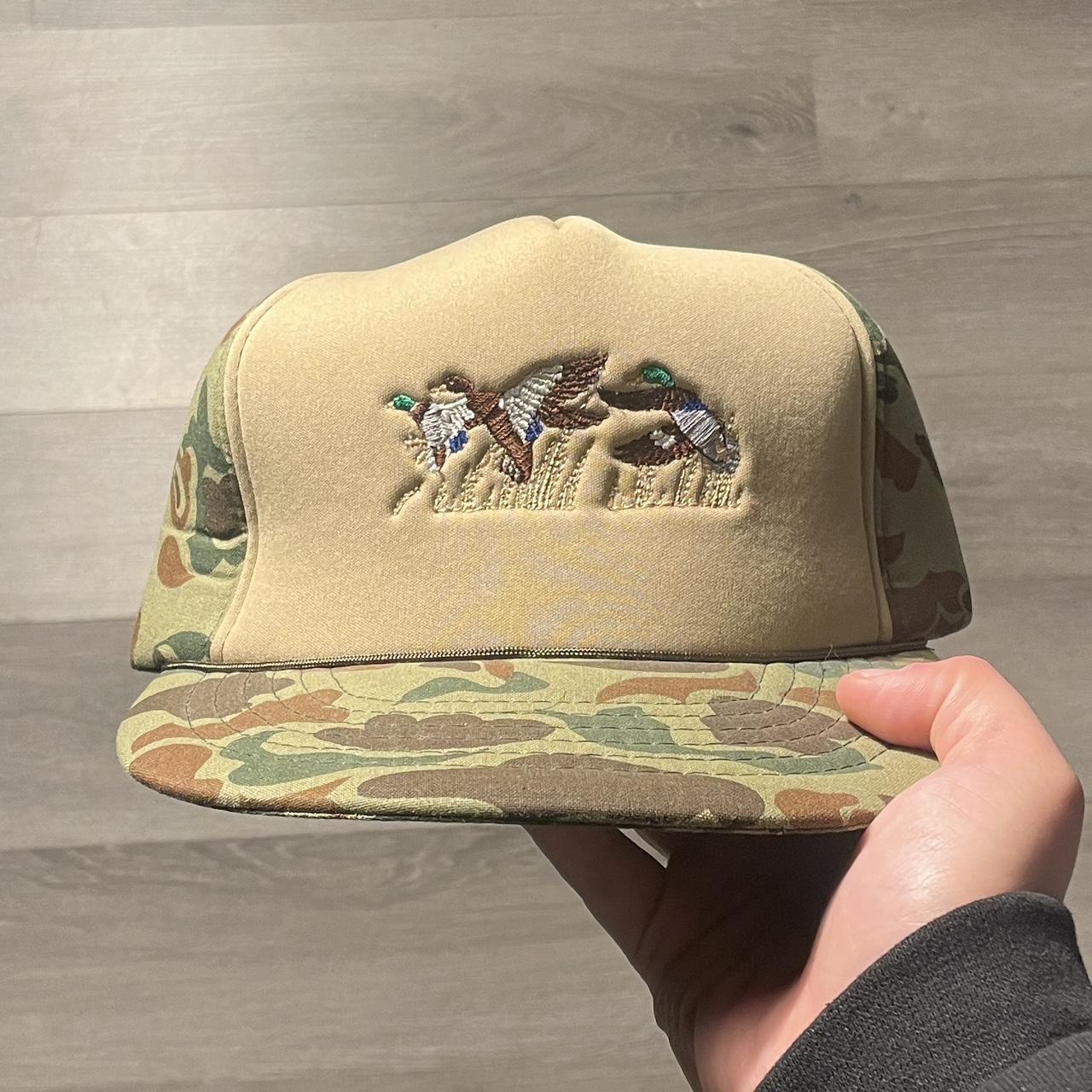 Vintage Camouflage Snapback Hat One Size Fits All... - Depop