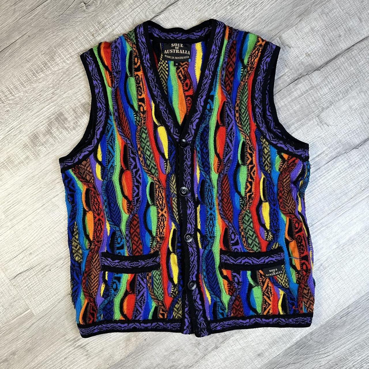 Vintage 90s Soul of Australia Coogi Cardigan Vest... - Depop