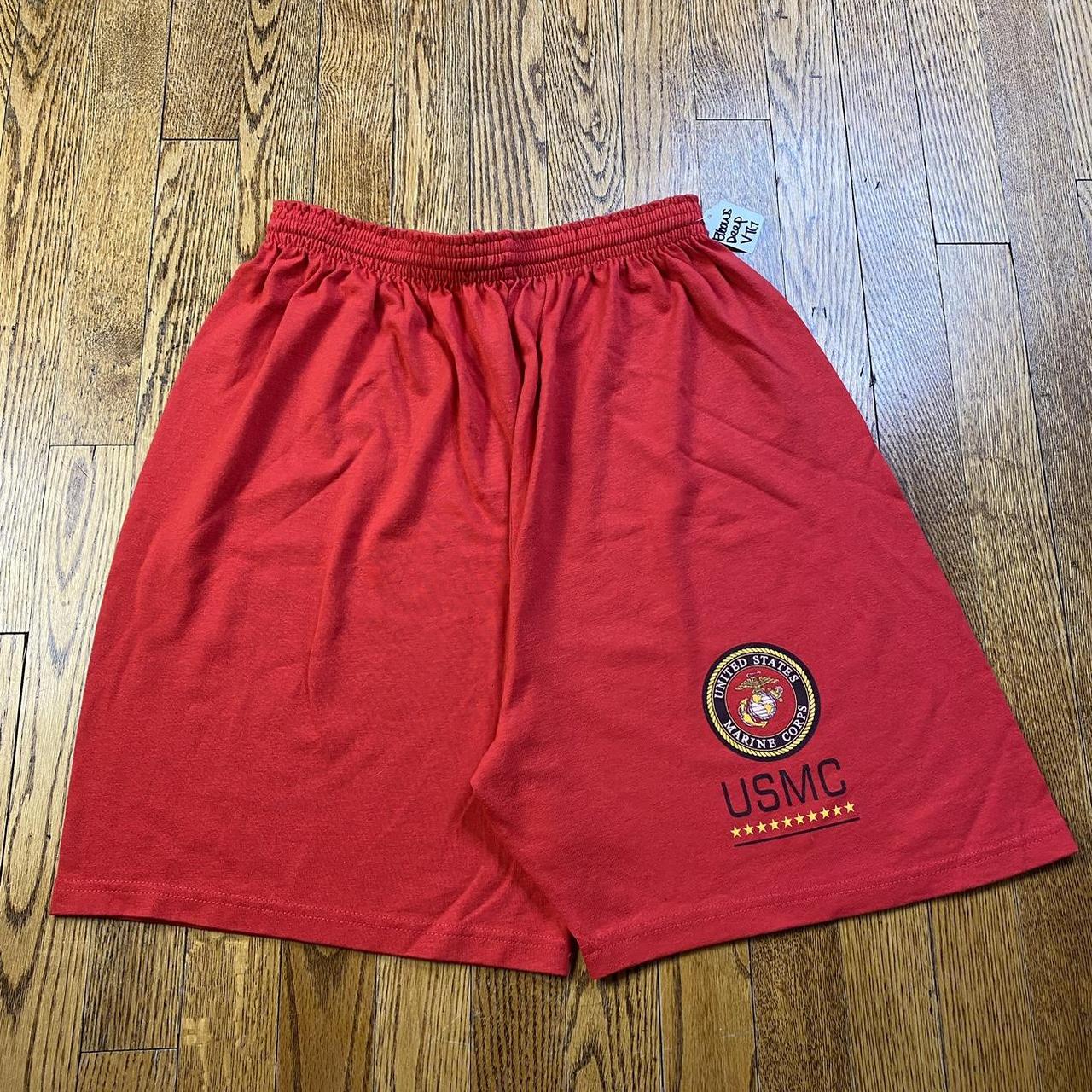 Vintage 90s Red USMC Soffe Shorts w/ Elastic... | Depop