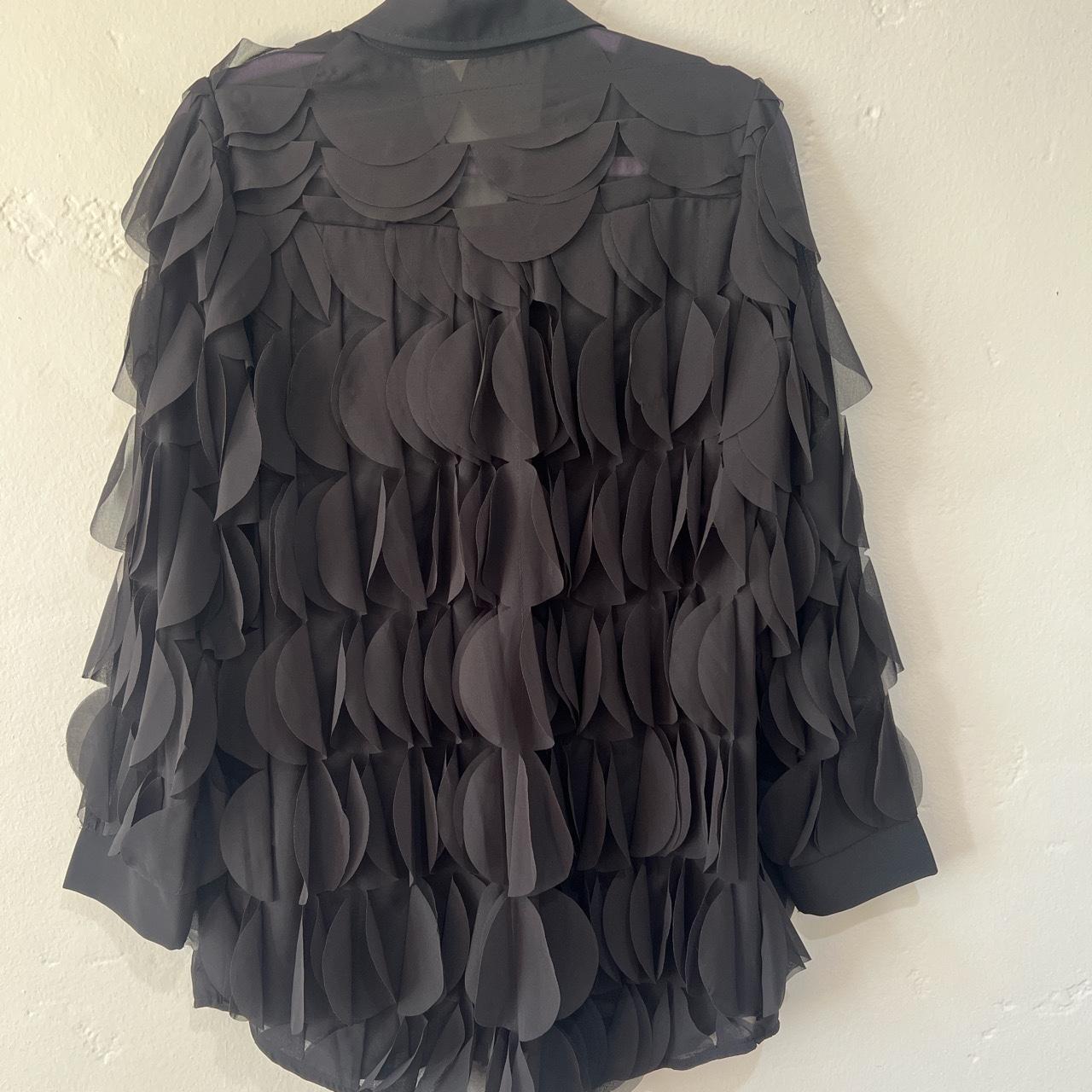 BNWT Akira sheer ruffle button up top/dress if... - Depop