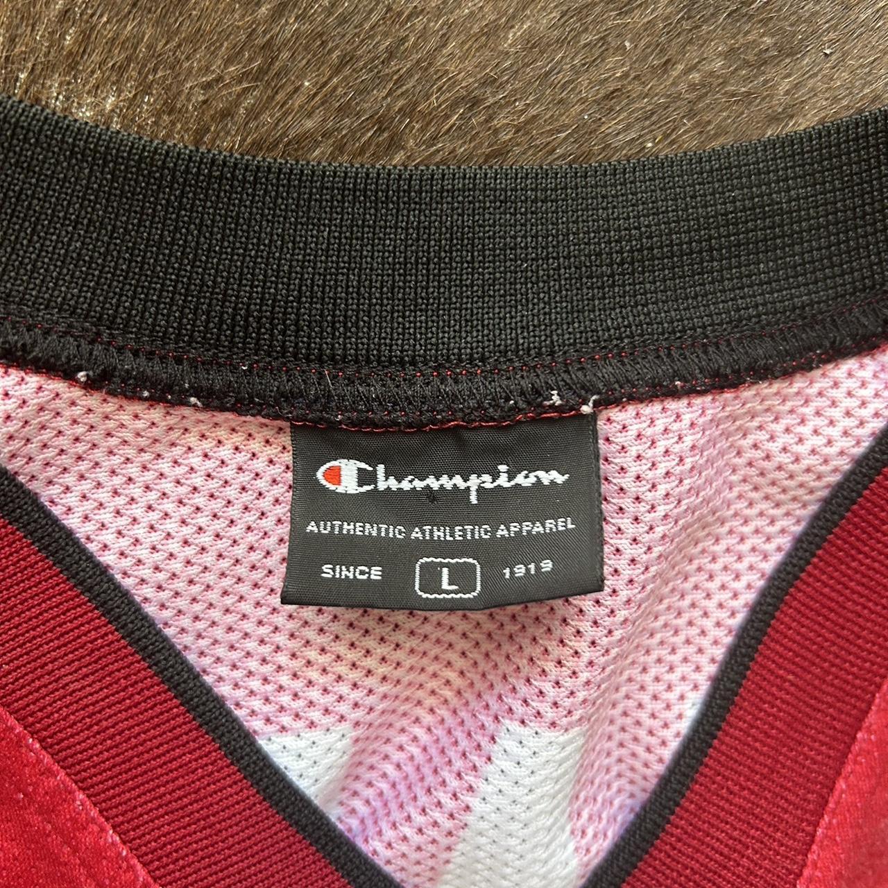 Champion Men's Red and Black T-shirt | Depop