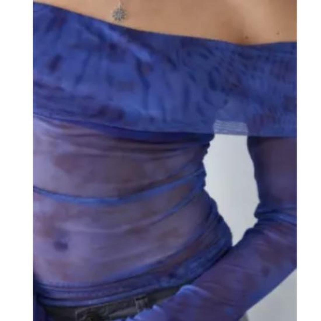 Daisy street sheer mesh off the shoulder top from... - Depop