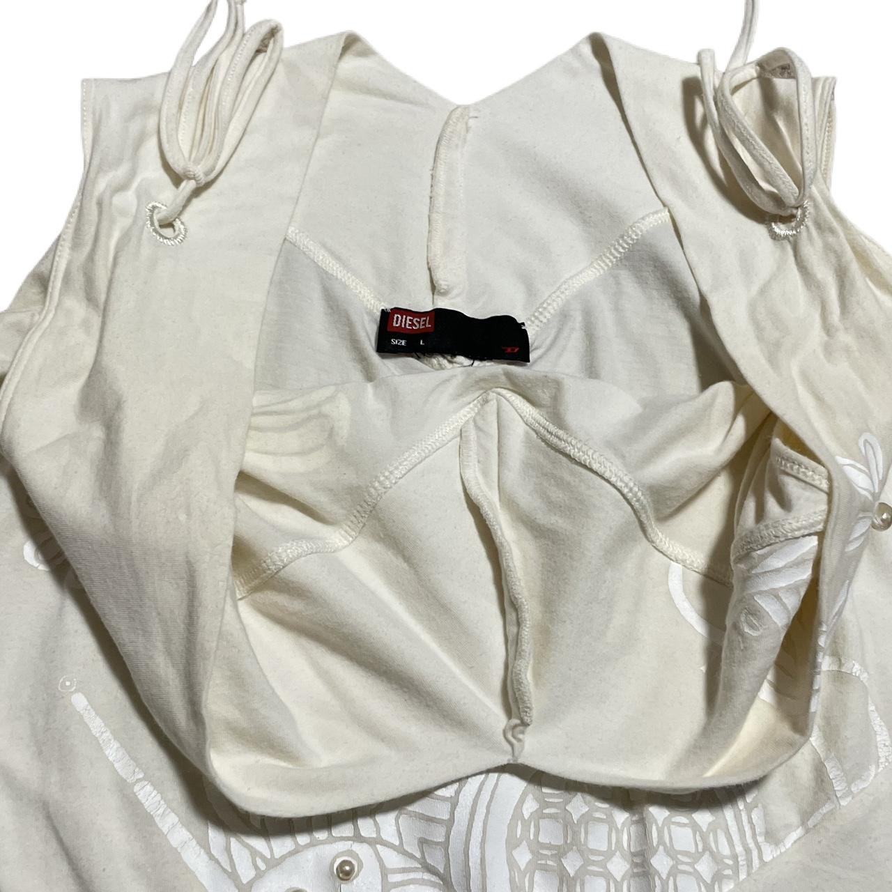 Diesel Red Tag Women's White and Pink Shirt | Depop