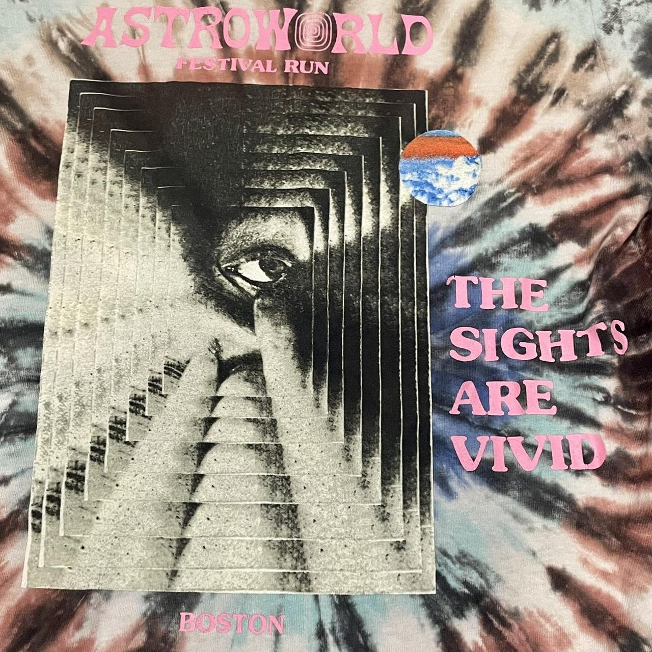 Travis Scott Men's Blue and Red T-shirt | Depop