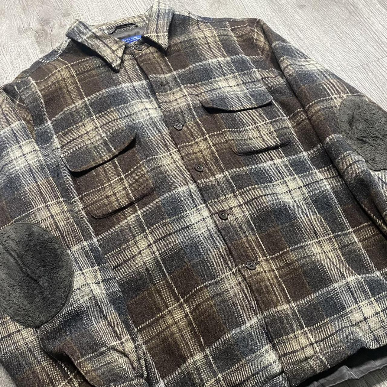 Pendleton Brown Plaid Trail Wool Shirt Size XL... - Depop