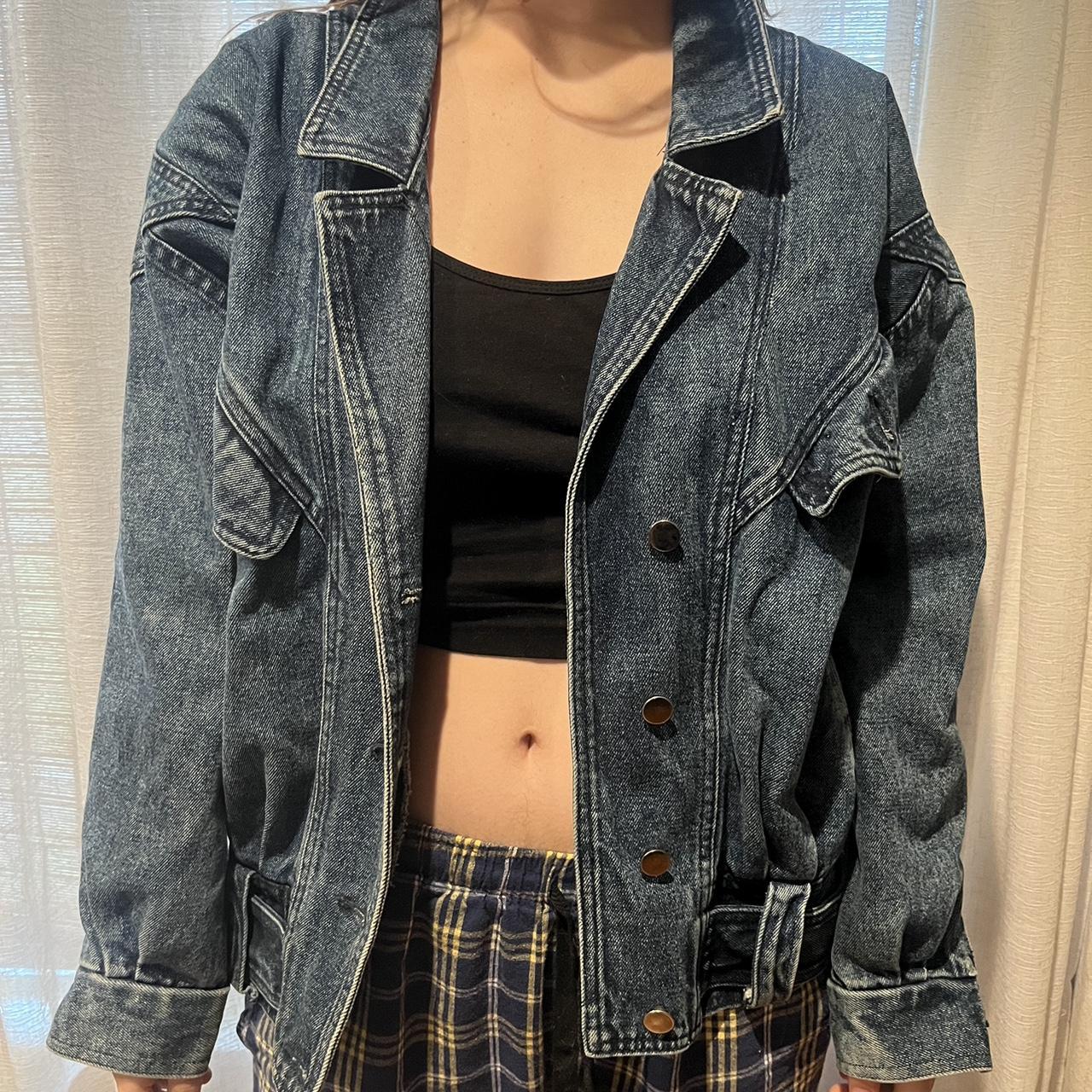Oversized vintage denim jacket #denim-jacket... - Depop