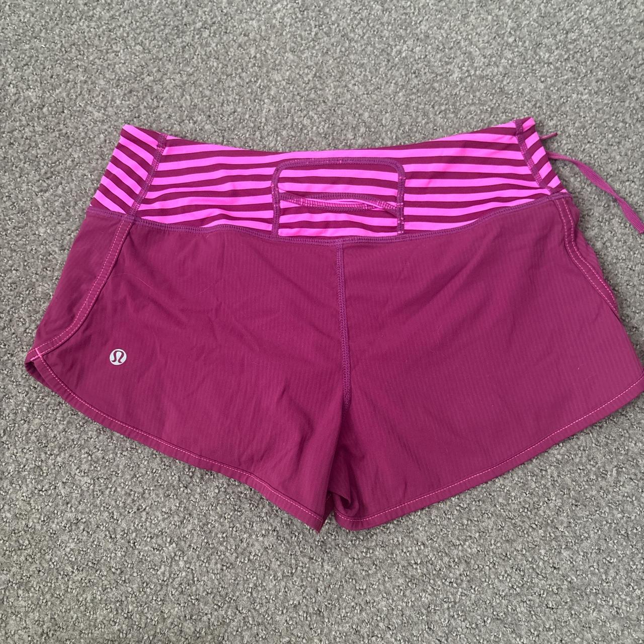 Vintage Lululemon shorts pink and magenta Built... | Depop