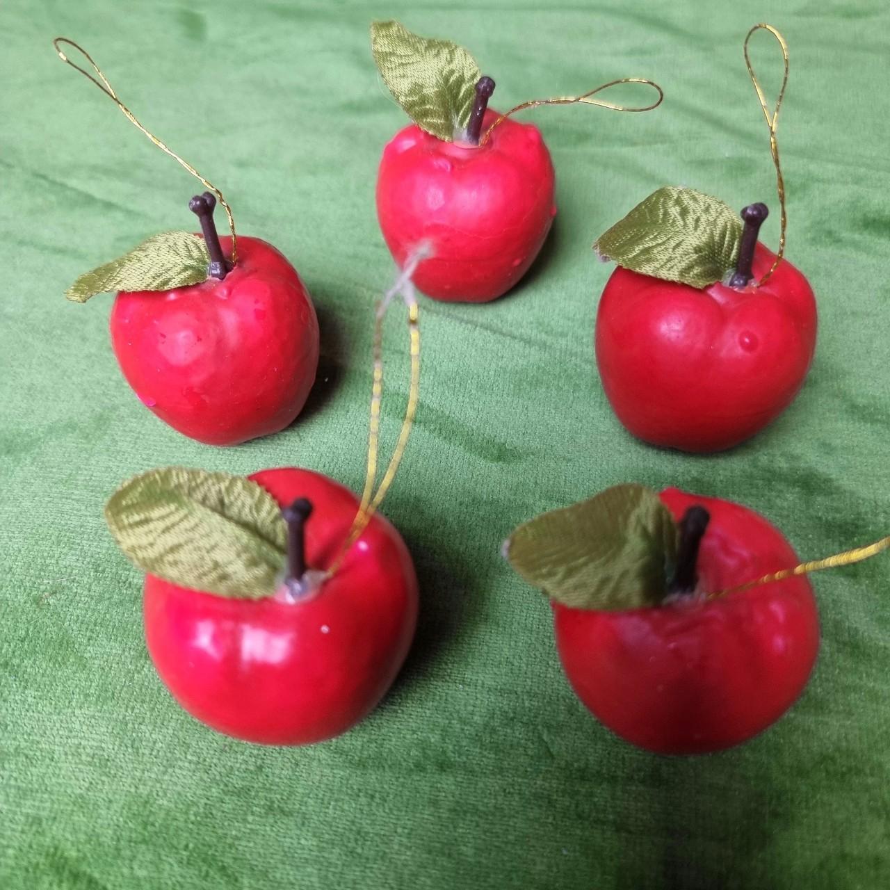 Vintage Christmas baubles True 1980s red apple... - Depop