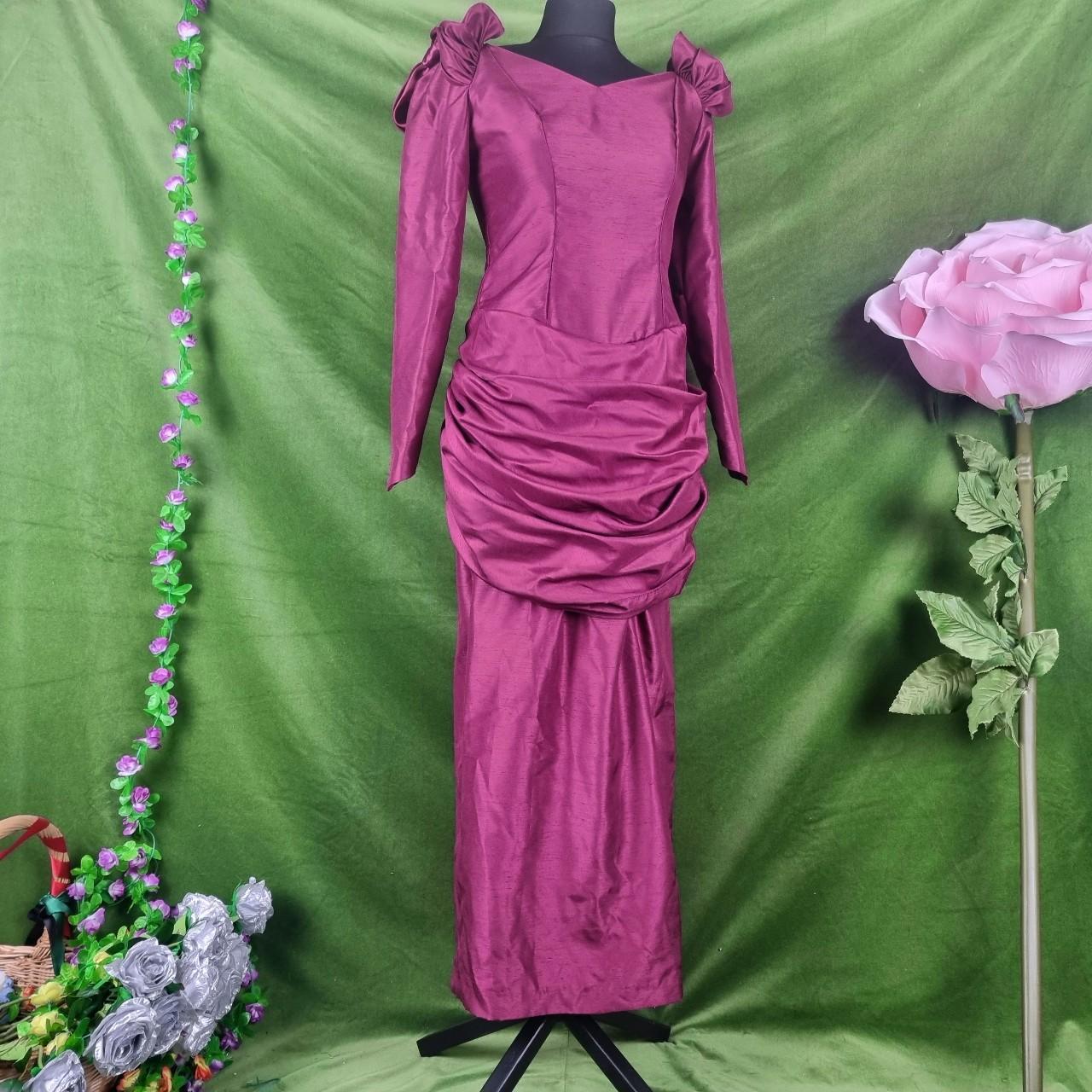 Vintage Lush 1980s plumb full length formal / prom... - Depop
