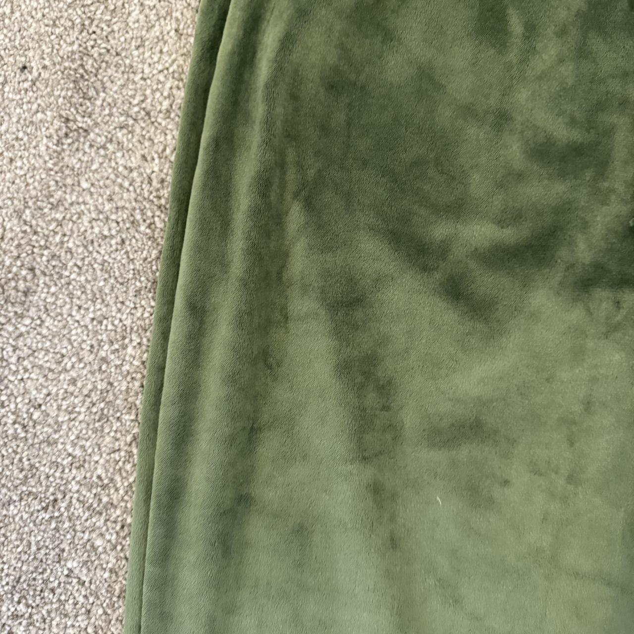 subdued green velour tracksuit jacket top size... - Depop