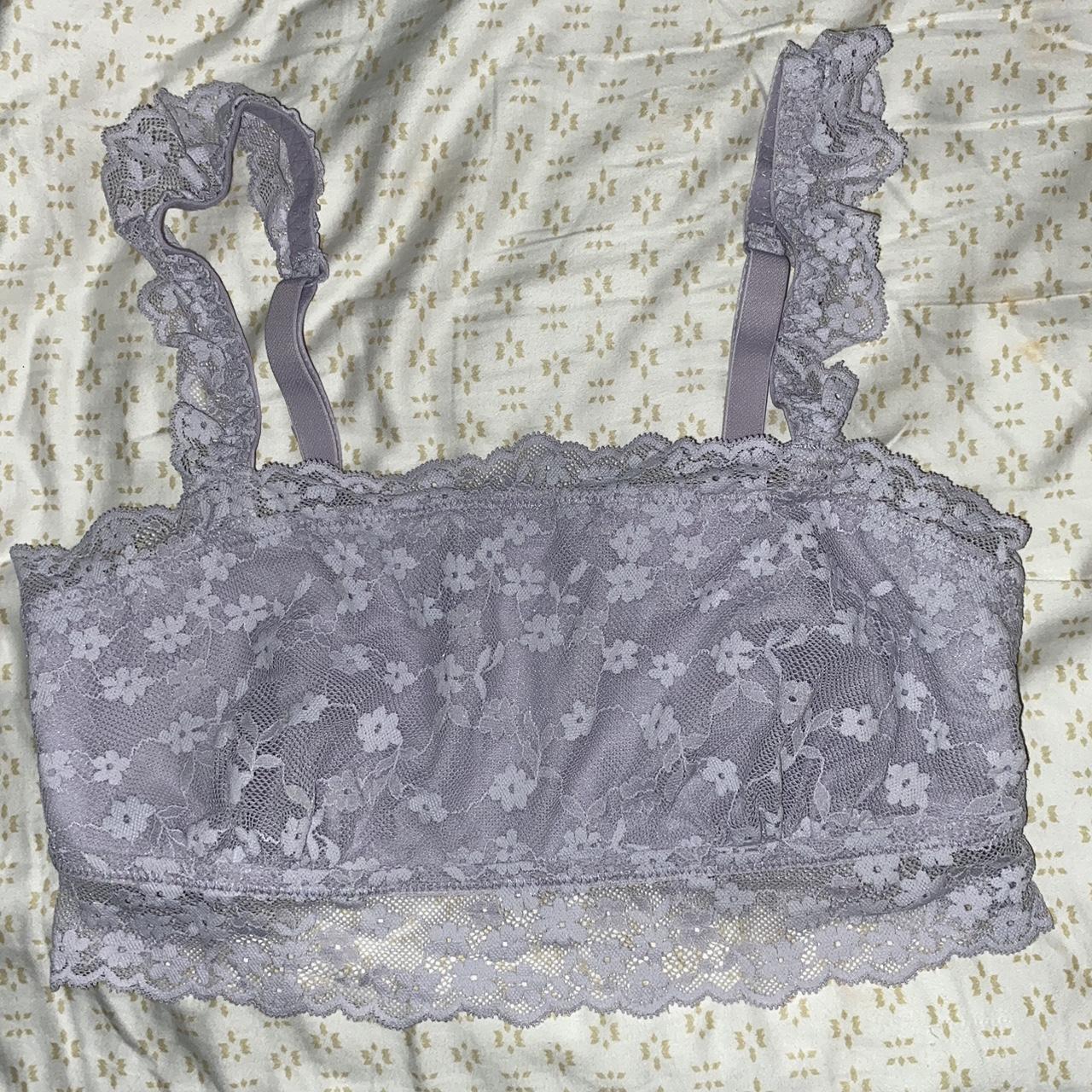 Lacy,lavender colored bralette top, size medium.... - Depop