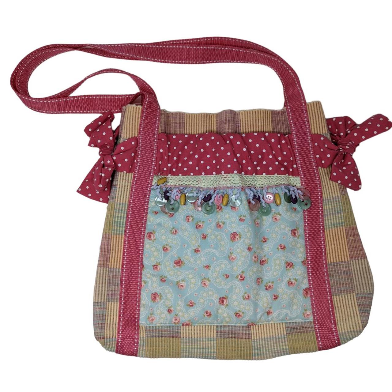 Handmade Cottagecore Tote Bag with Pink Trim See... - Depop