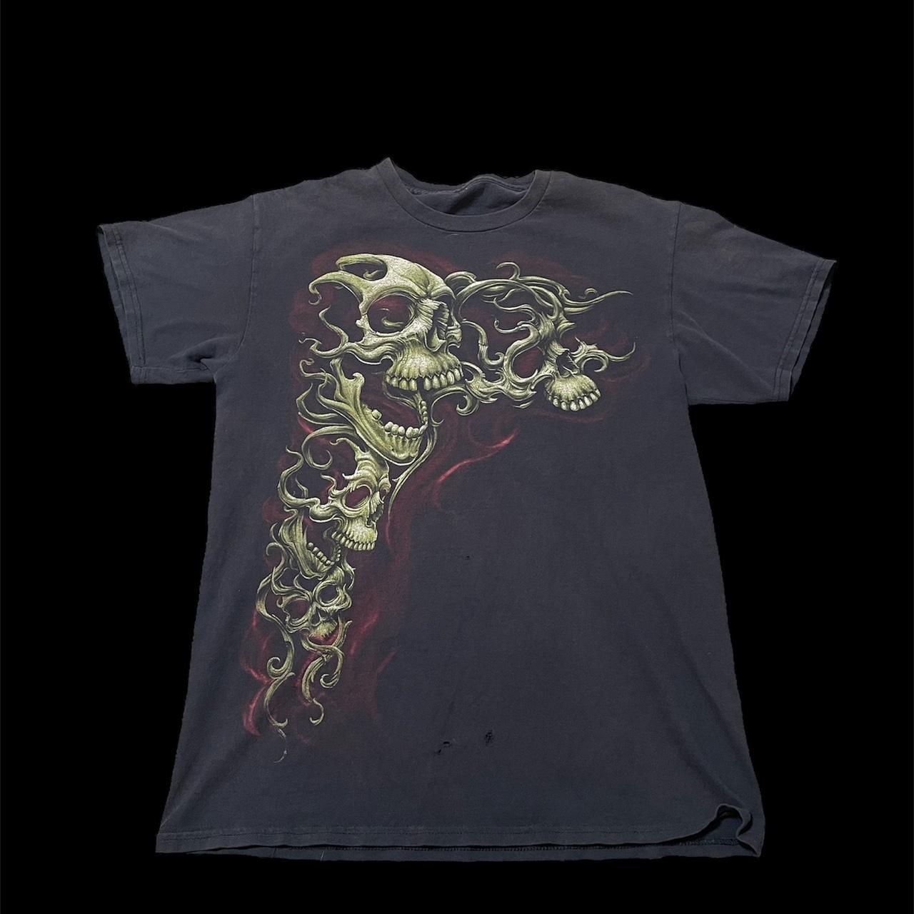 men’s size medium y2k skull tee #y2k #skulls... - Depop