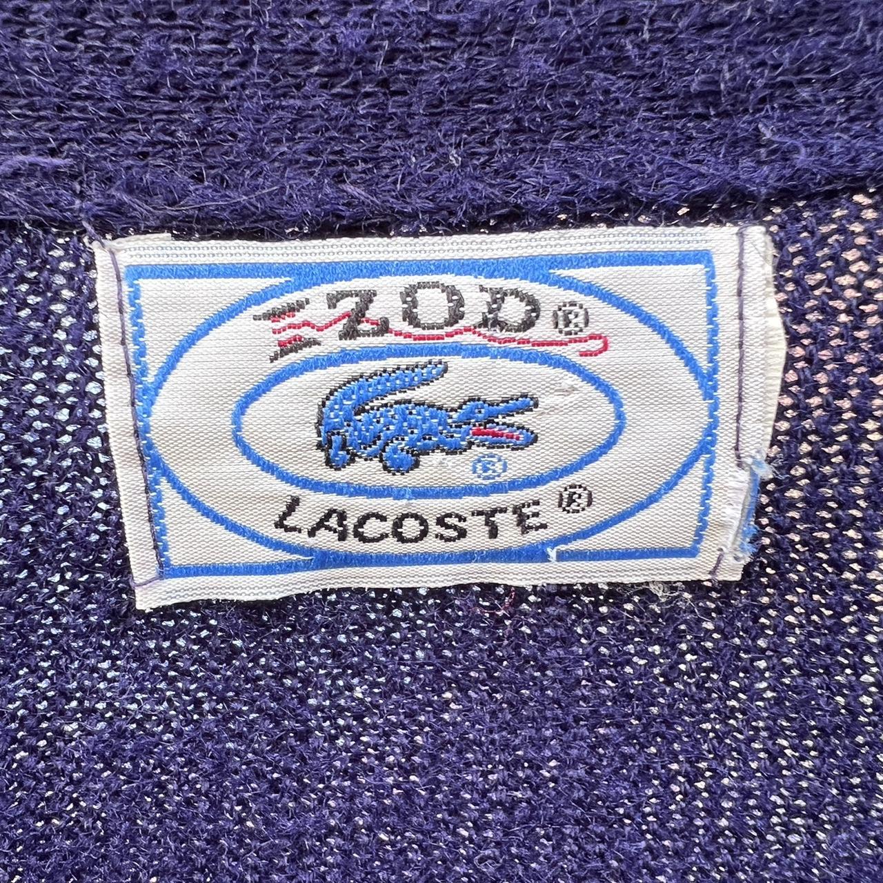 Vintage IZOD Lacoste Navy blue w/red & white stripe... - Depop