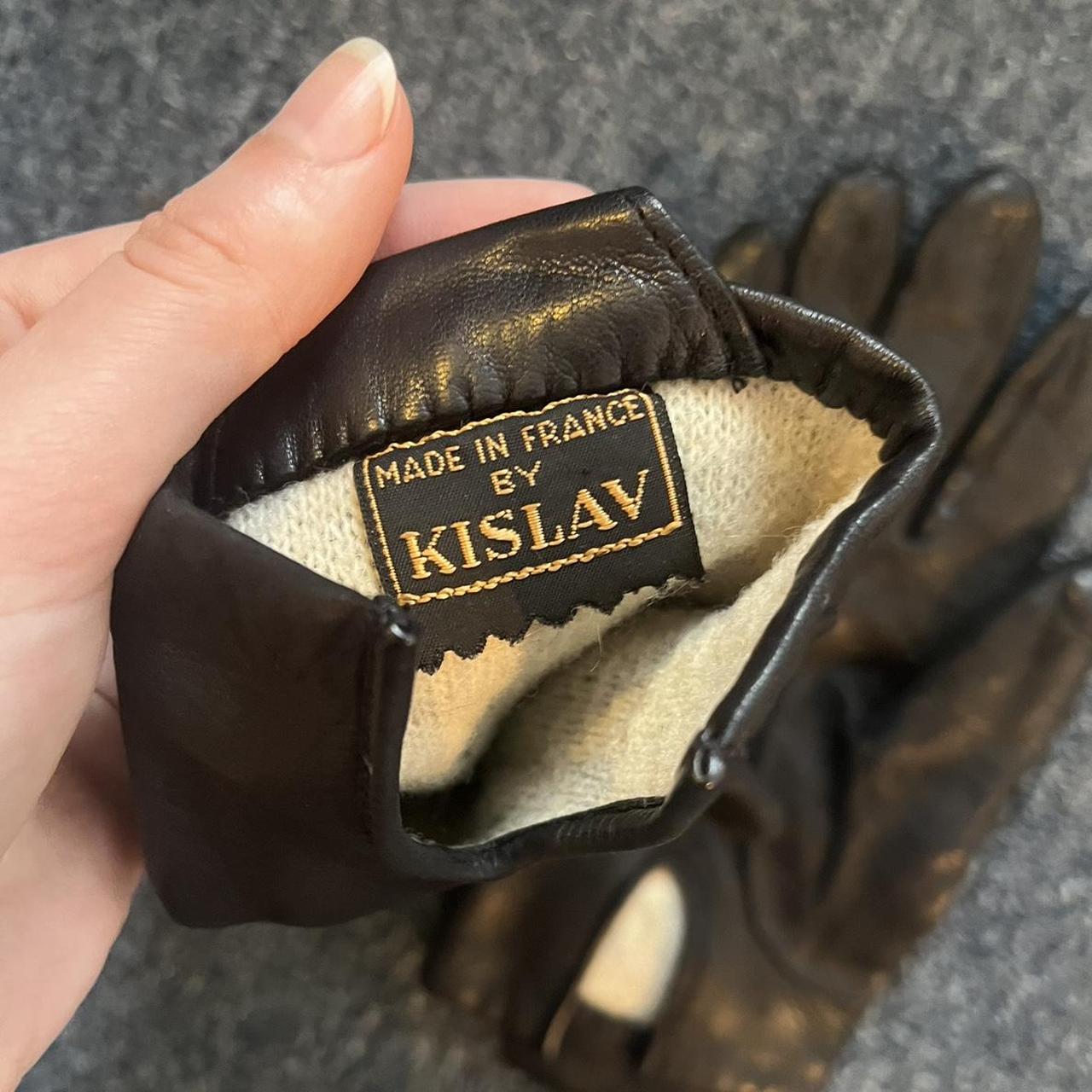 Vintage Black Leather Gloves with Gold Link Accents,... - Depop