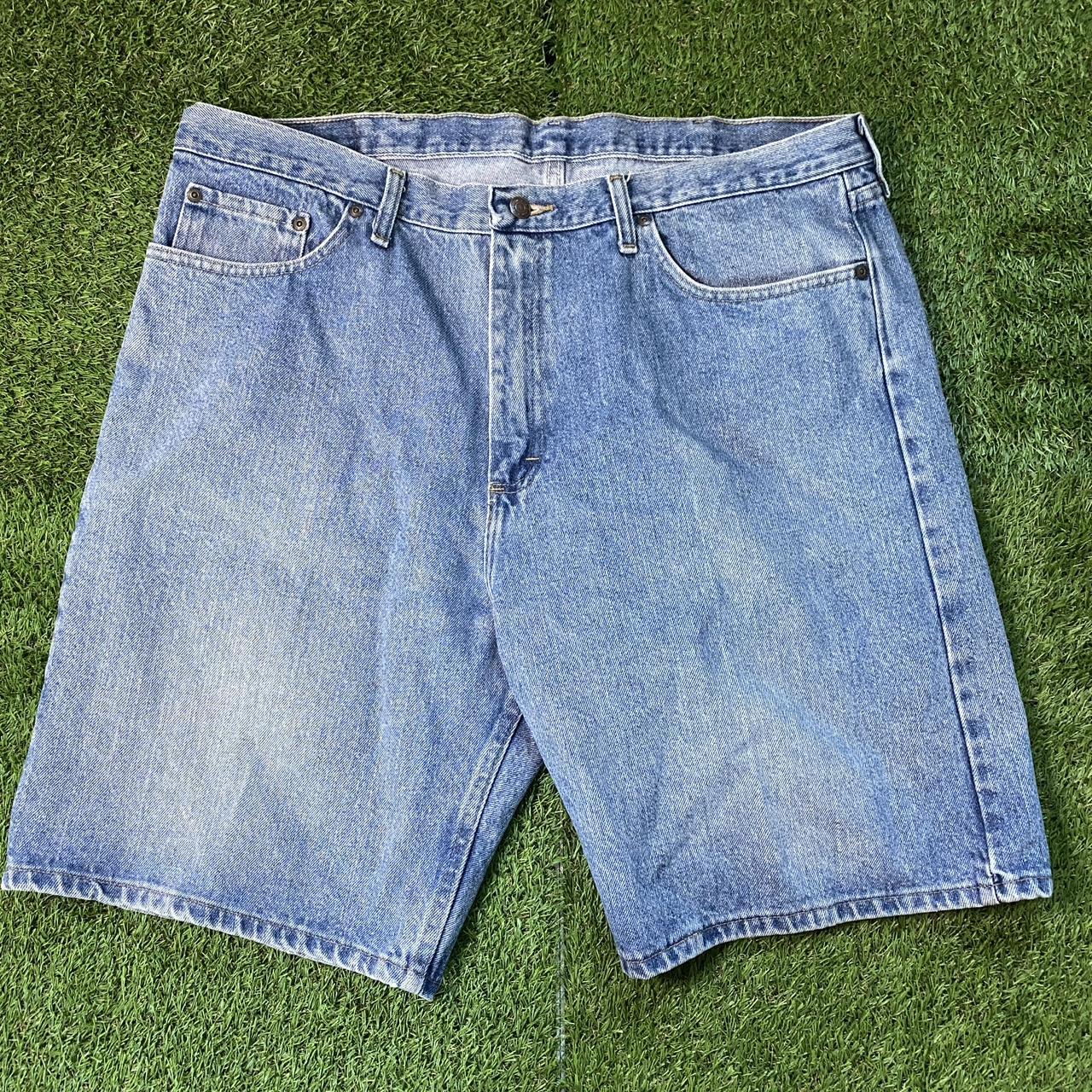 Vintage Style Workwear Wrangler Light Wash Jort Jean... - Depop