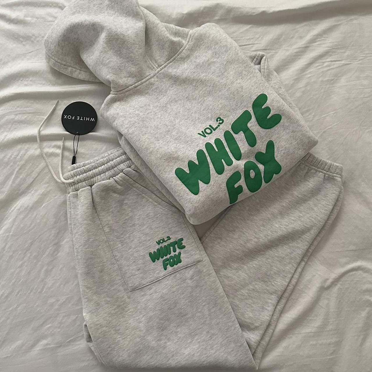 White Fox Glacier Grey sweat set SMALL sweatpants... - Depop