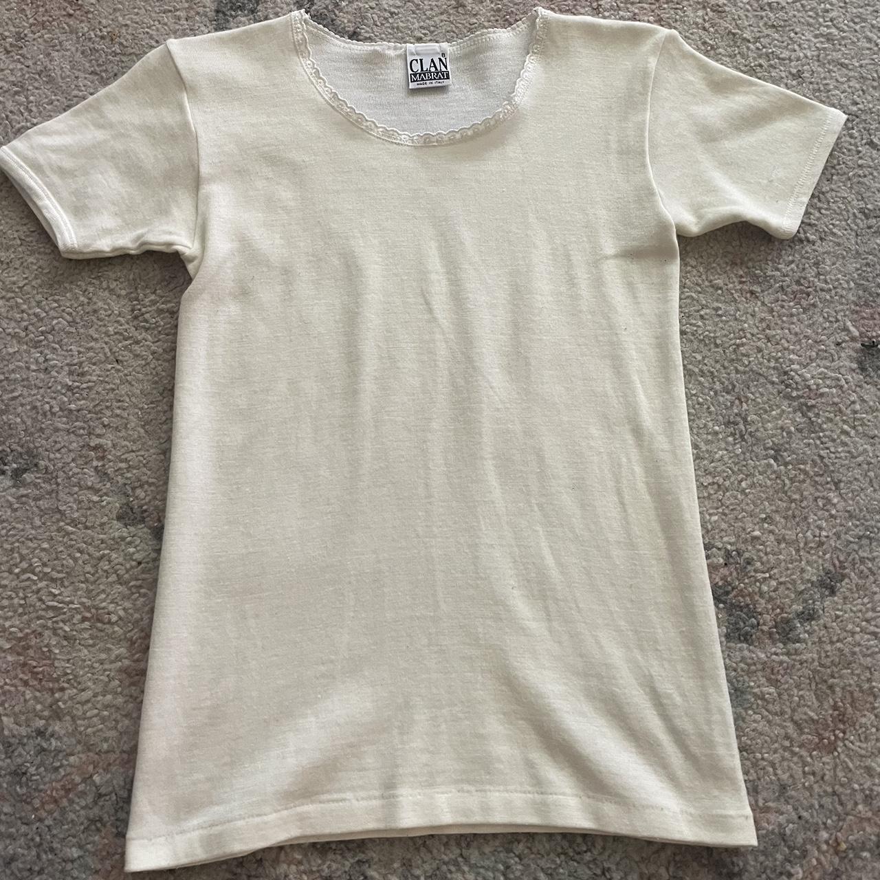 Vintage Italian made cream woollen top - Depop