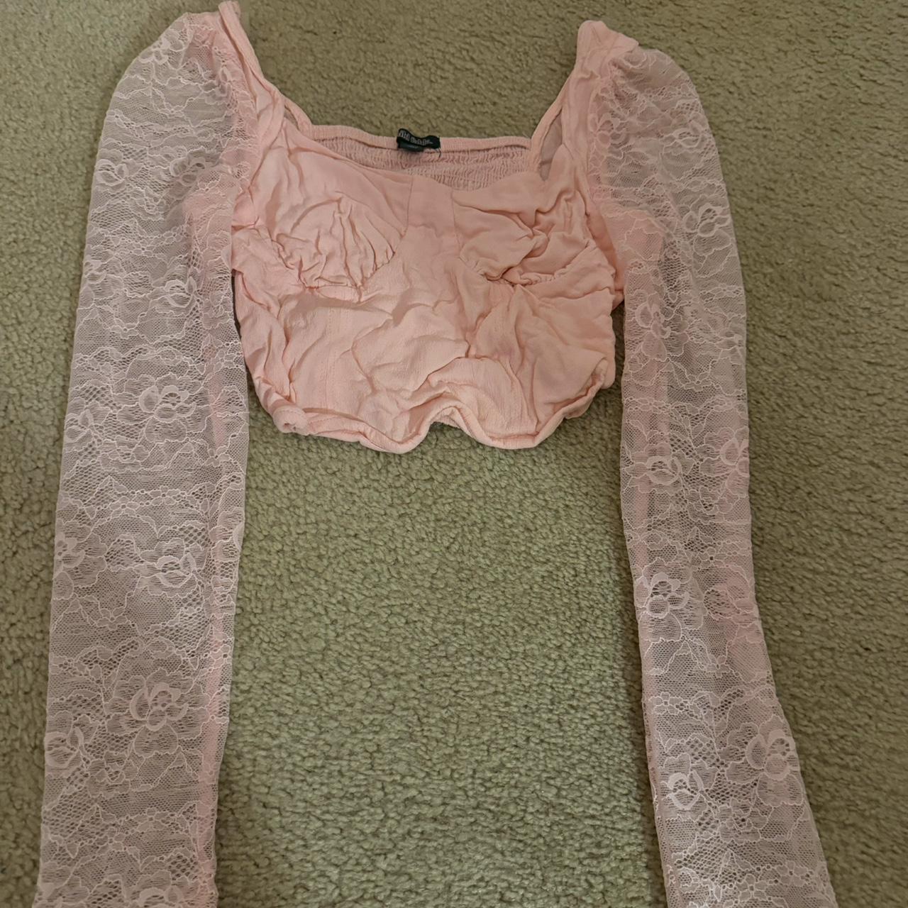 Light pink lace crop top Target brand Worn once Size... - Depop
