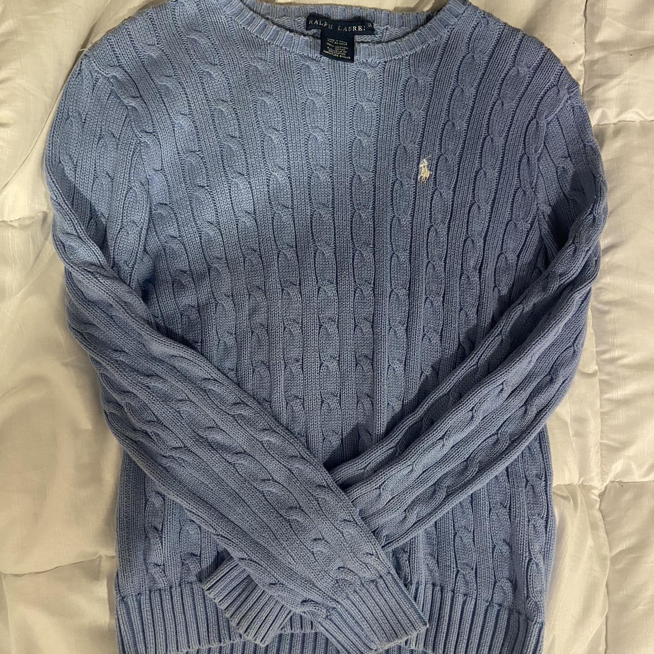 SUPER CUTE RALPH LAUREN BABY BLUE CABLE KNIT... - Depop
