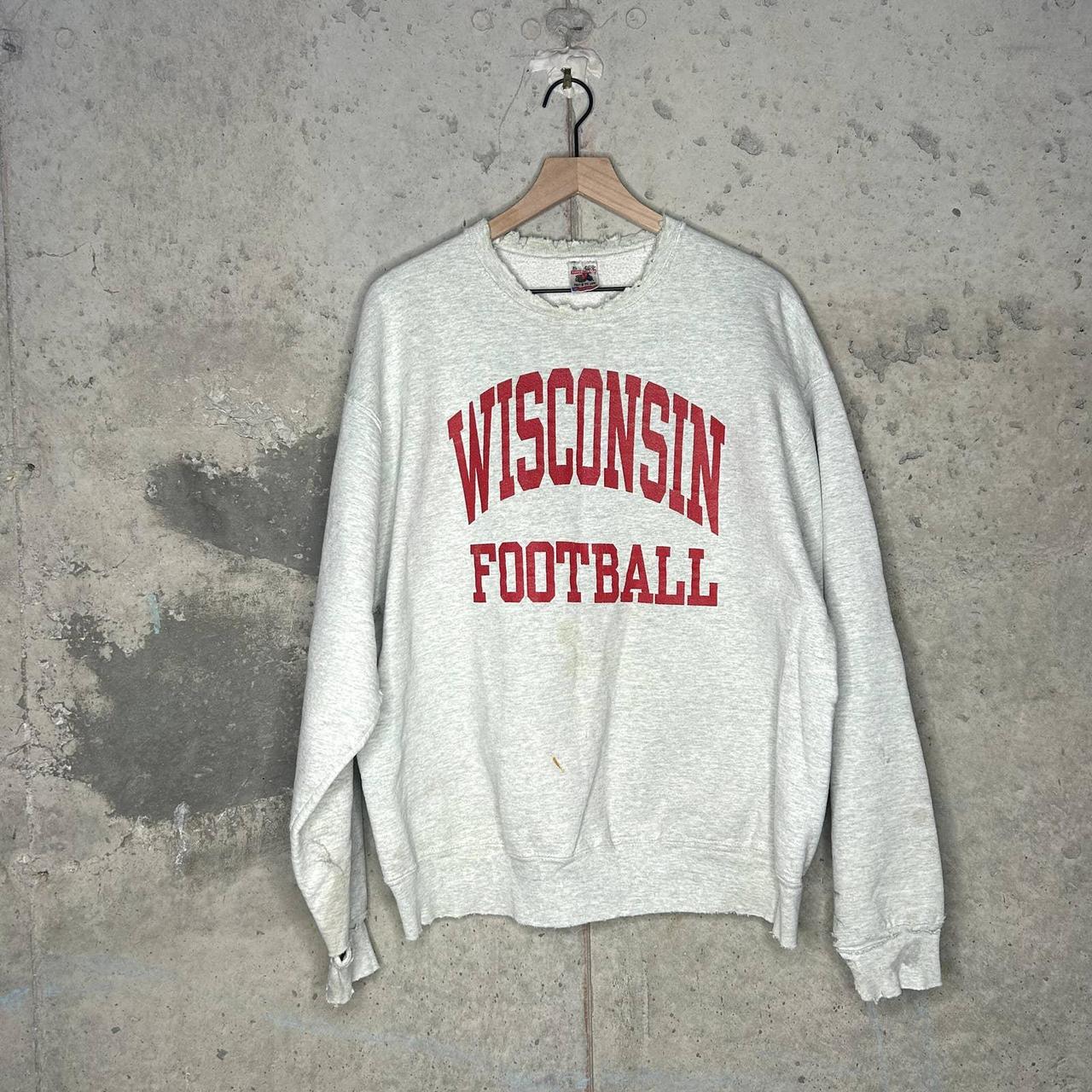 Vintage Wisconsin Football Crewneck... - Depop
