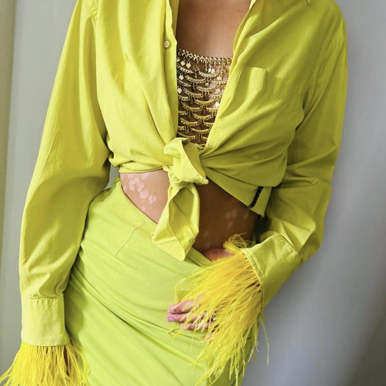 Women's Gold Crop-top | Depop