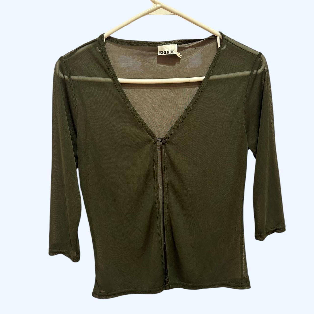 Green mesh top! Super cute sheer top, size small, a... - Depop