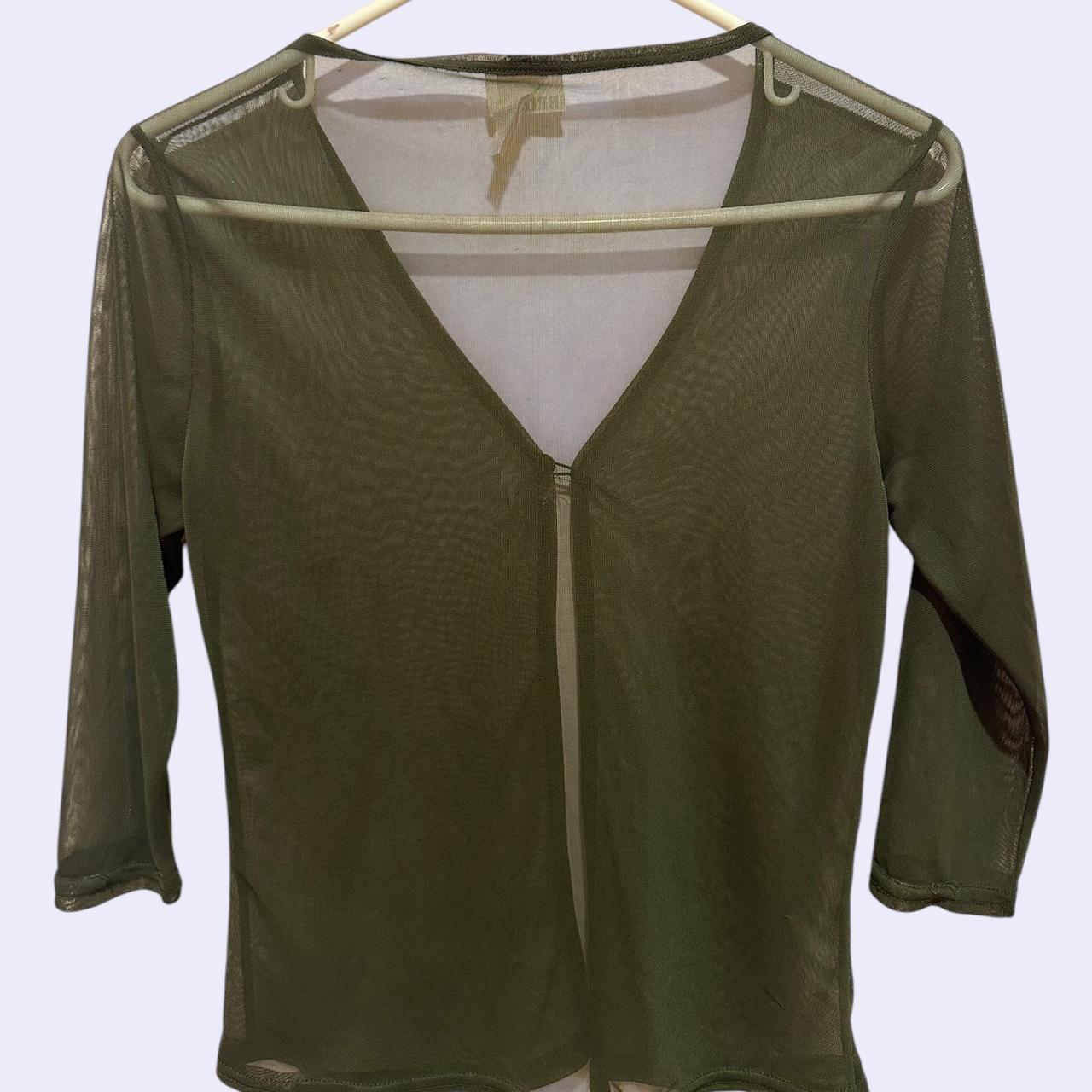Green mesh top! Super cute sheer top, size small, a... - Depop