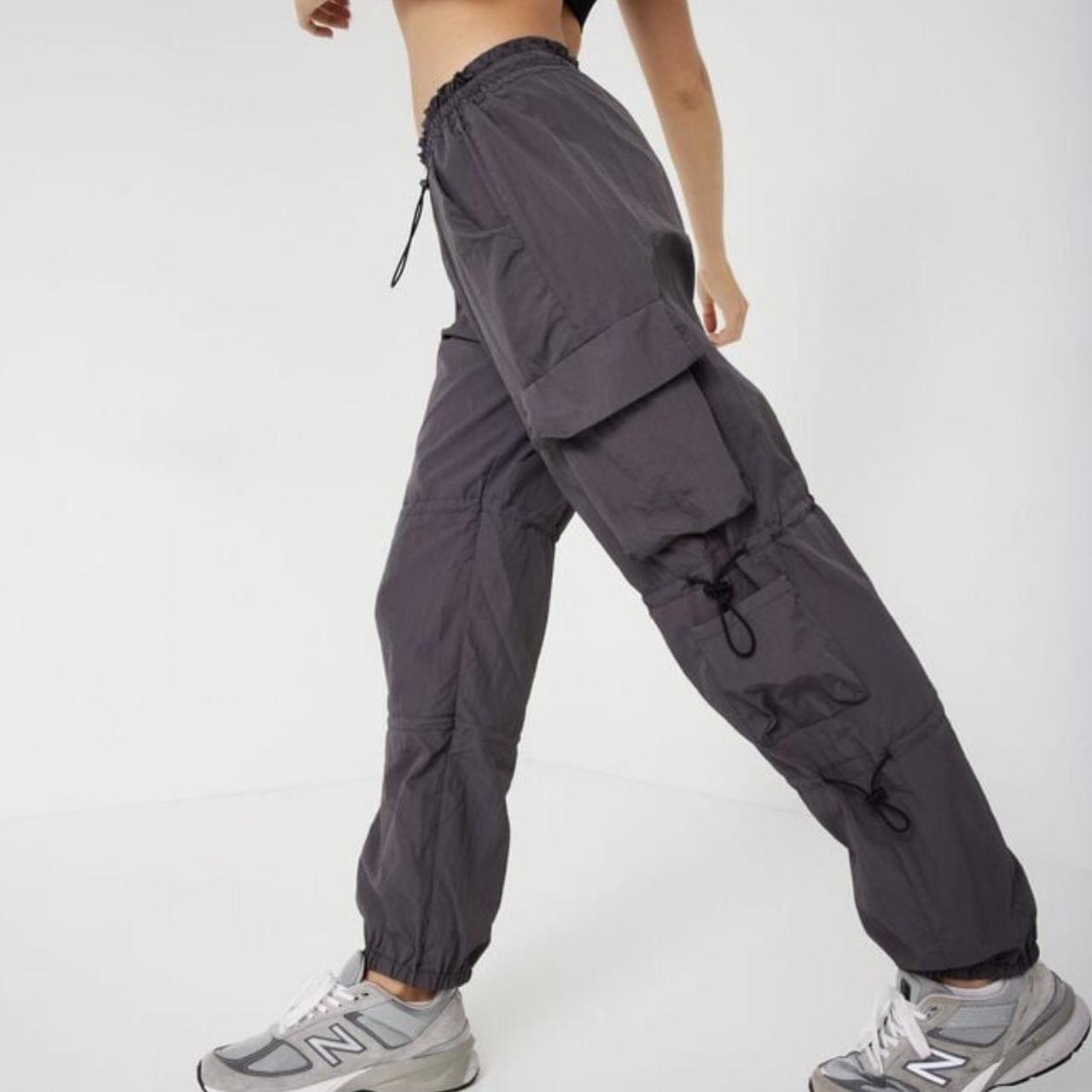 garage “chloe” steel grey nylon parachute pants -... - Depop