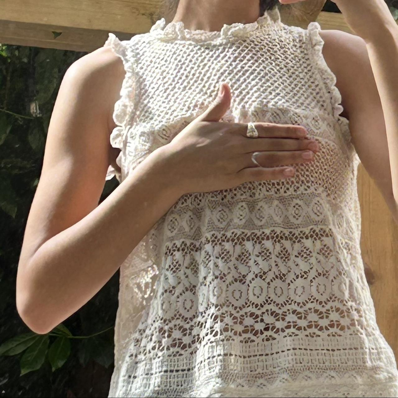 super cute top very 70s slightly see through as... - Depop