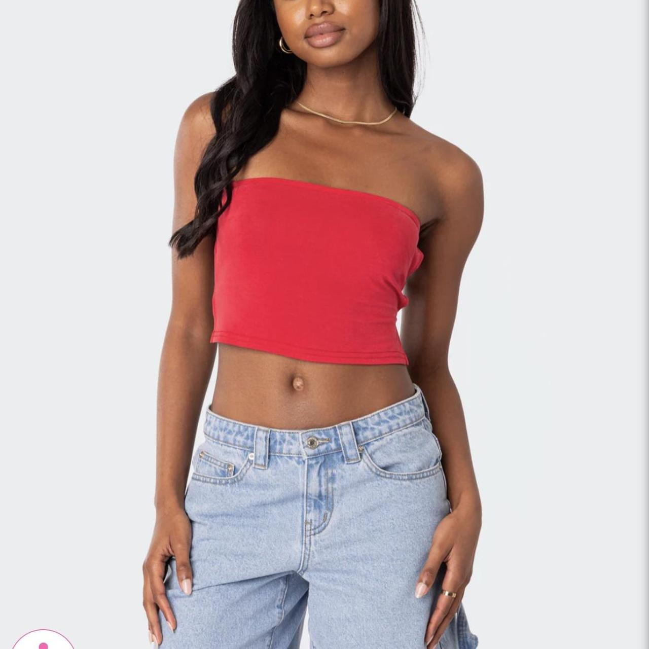 Edikted red tube top open back Message me for any... - Depop