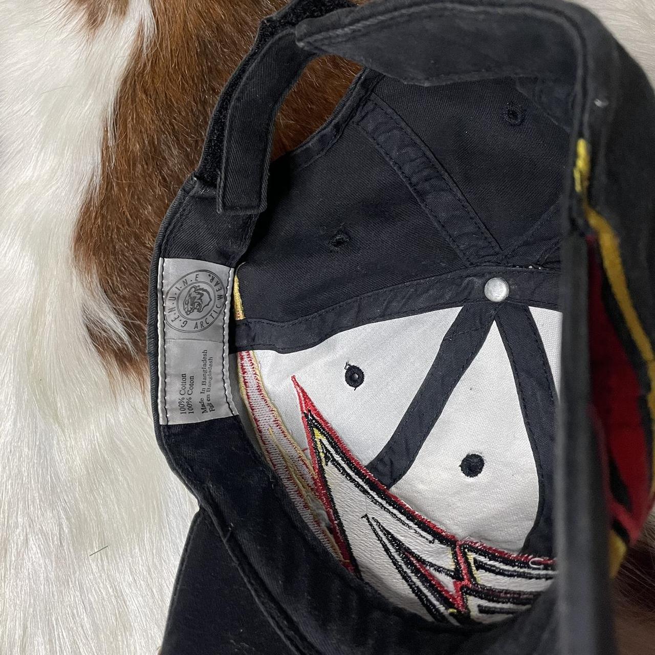 Y2K Firecat Aop cap Vintage hat sizing: velcro... - Depop