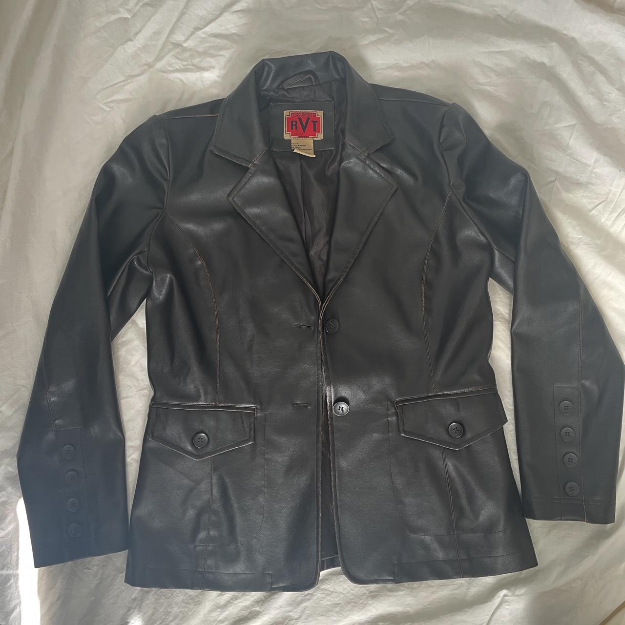 Vintage dark chocolate brown leather jacket. Size... - Depop