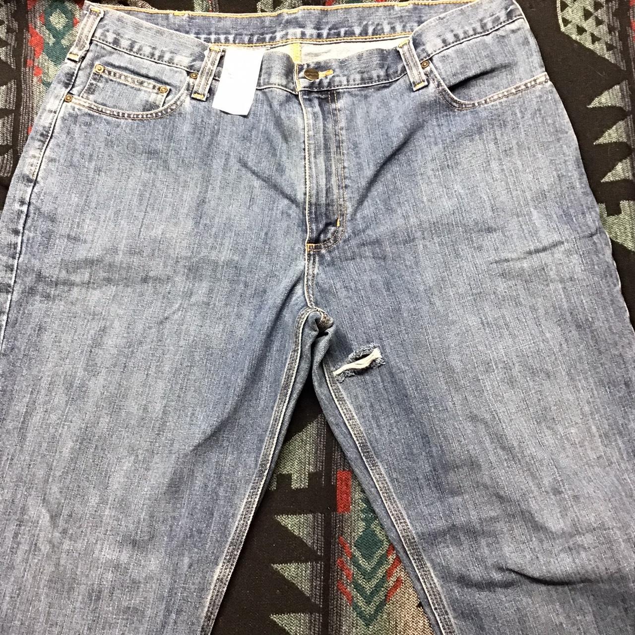 Carhartt denim small hole by inseam size 40x30 - Depop