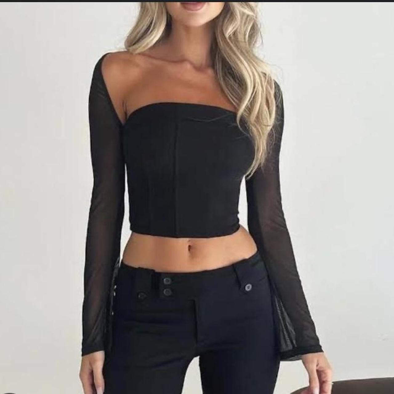 Tiger mist black corset top never worn with tags XS... - Depop
