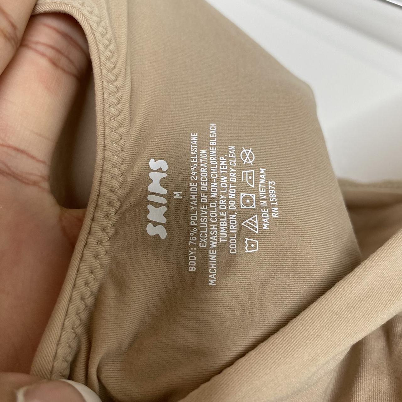 Skims square neck Fits Everybody Thong Tan Bodysuit... - Depop