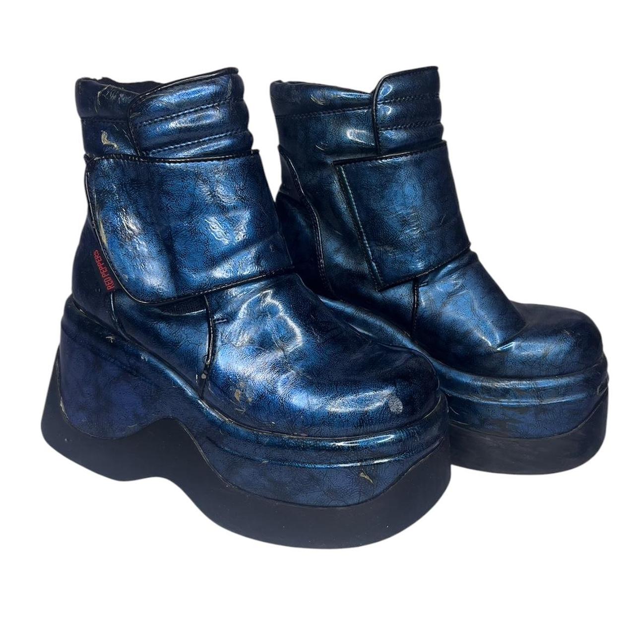 RARE vintage 90s red peppers platform space stomper... - Depop