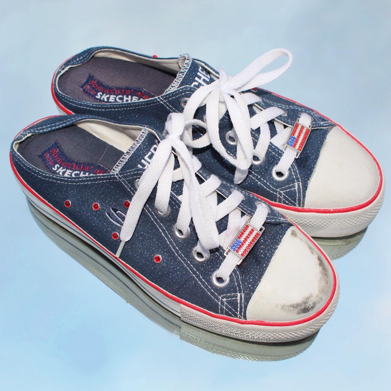 Early 2000s platform USA Skechers slip on sneakers!... - Depop