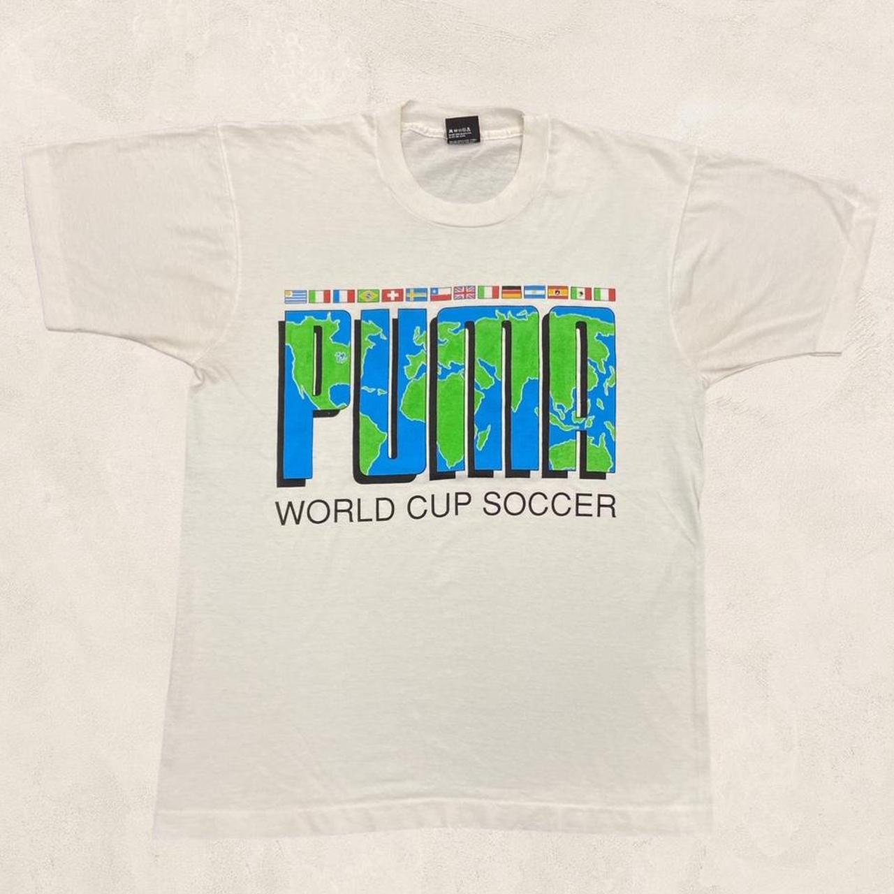 Vintage 90s USA Puma World Cup soccer graphic... - Depop
