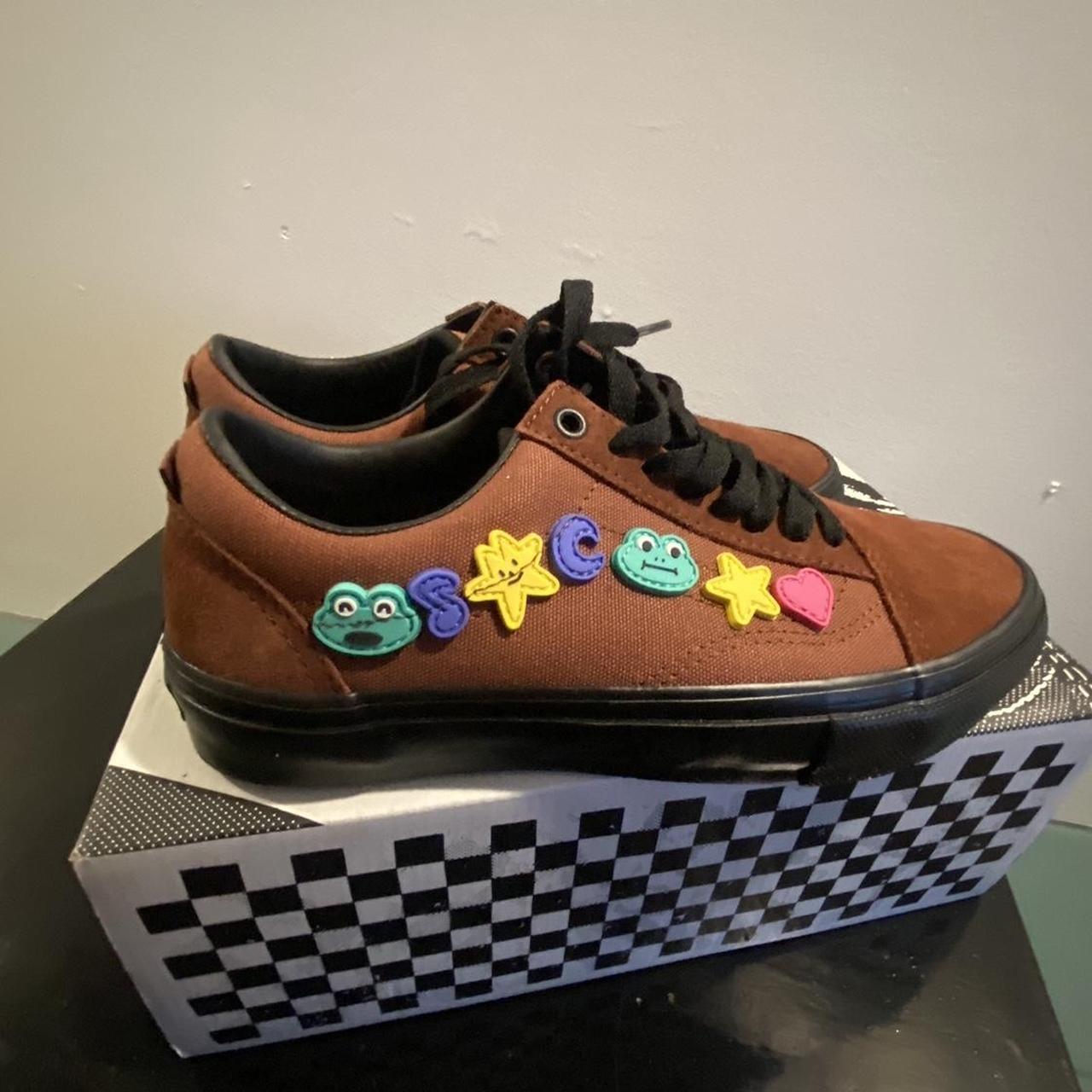 Vans Frog Skateboarding x Skate Old Skool Brown... - Depop