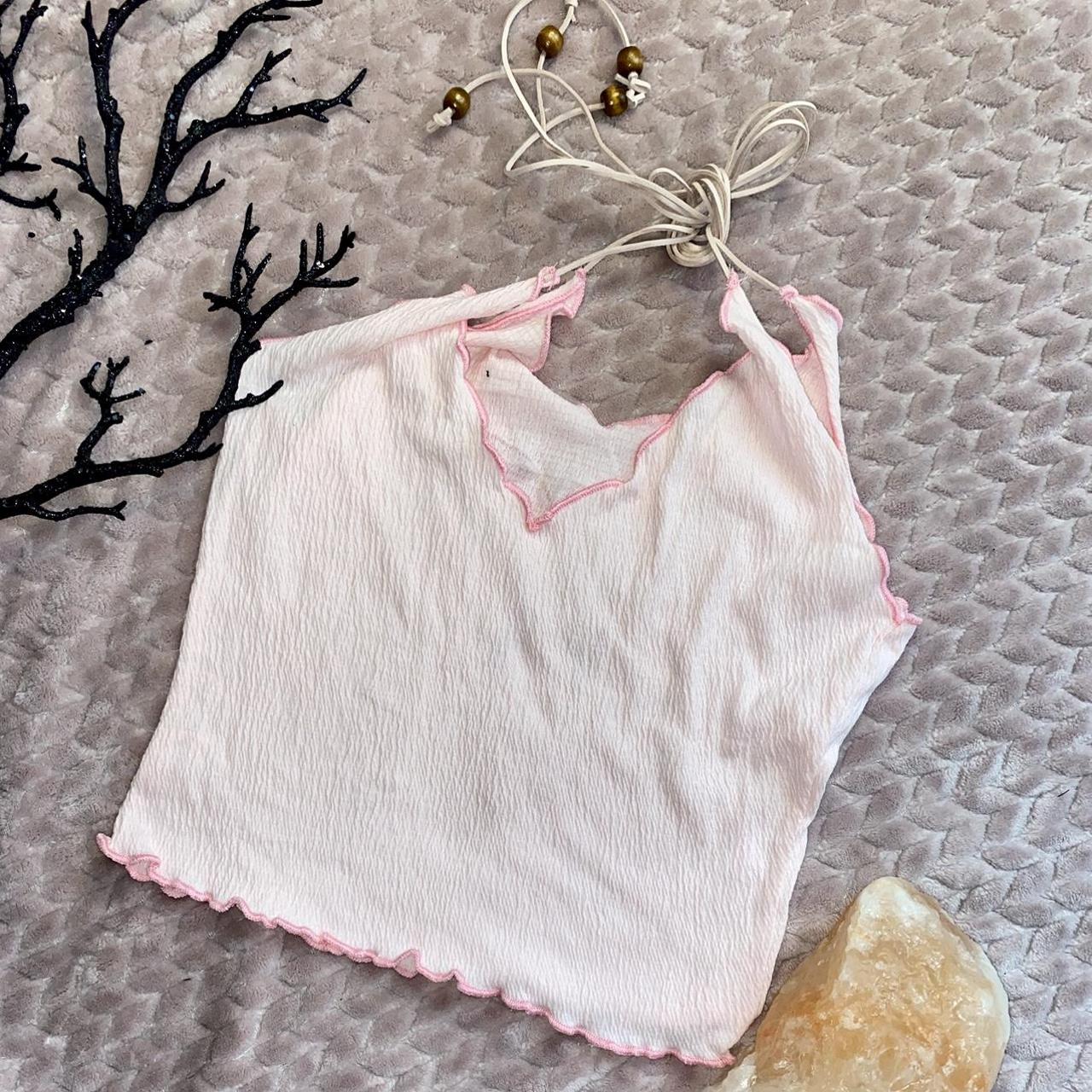 Cute baby pink cami with butterfly... - Depop