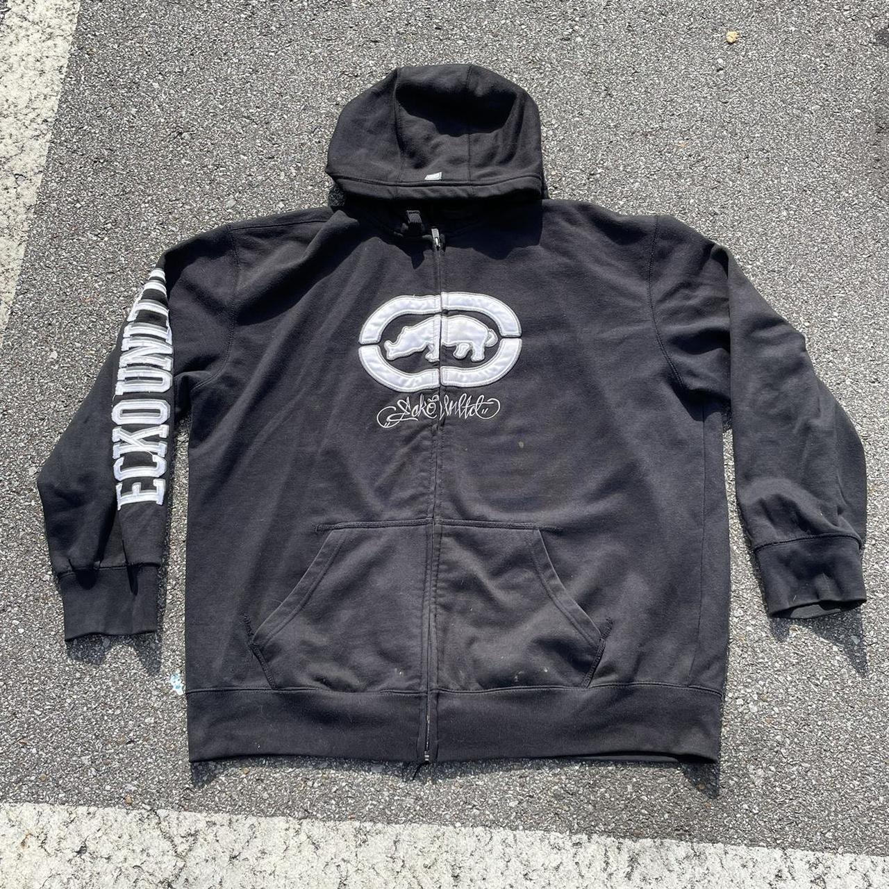 y2k ecko unltd zip up hoodie, sized 2xl but fits... - Depop