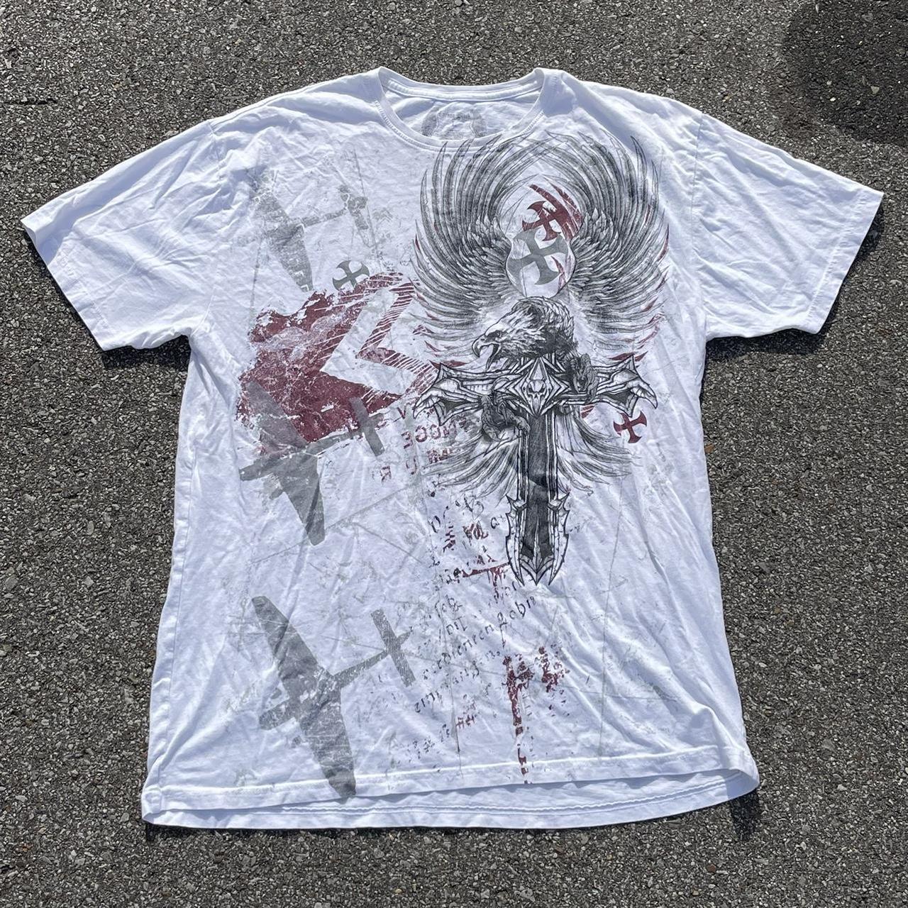 super cool y2k all over tshirt, size... - Depop