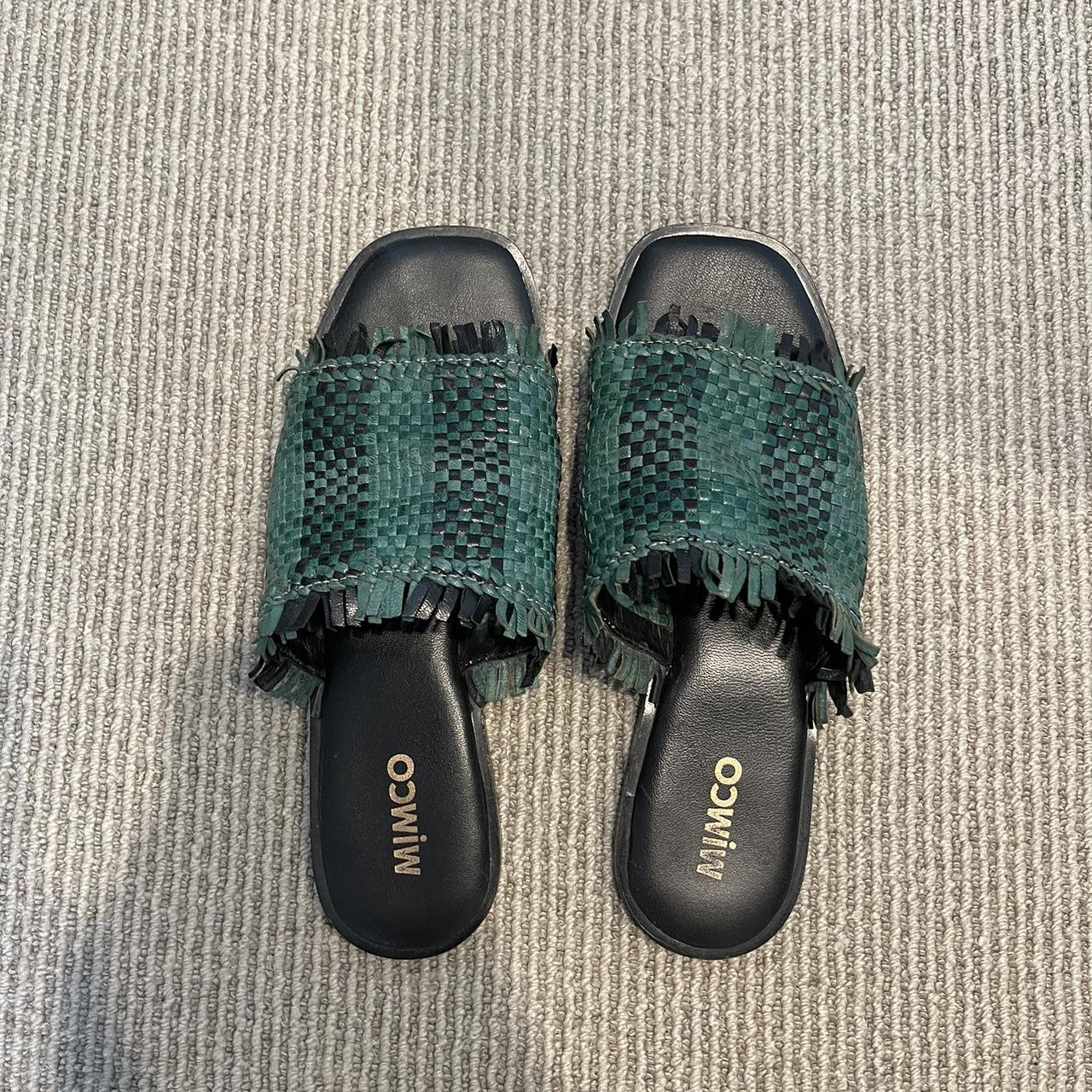 MIMCO black and green slides Only worn a handful of... - Depop