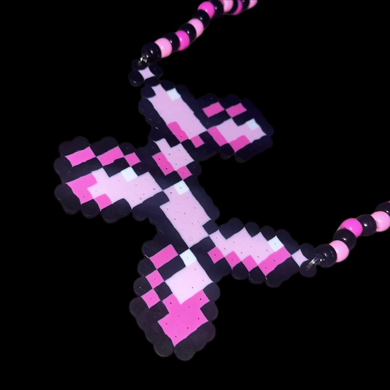 pink balloon animal kandi necklace! made by me,... - Depop