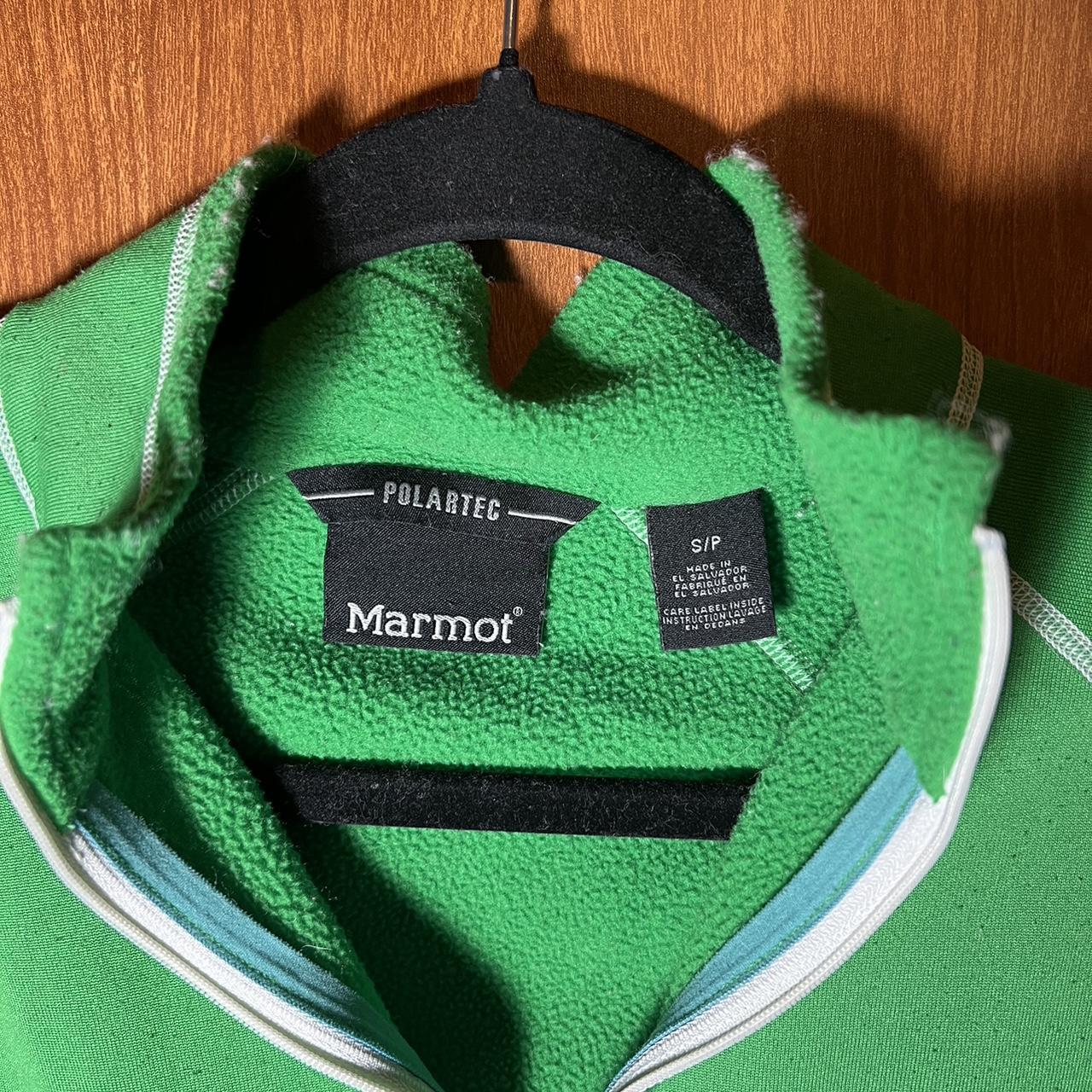 Green Gorp core Marmot polar tech fleece Size S - Depop