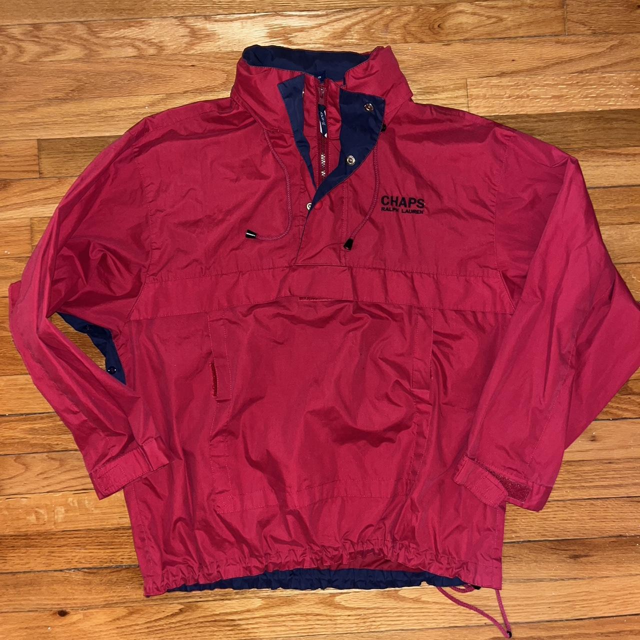 Vintage Chaps Ralph Lauren Windbreaker. Size L. Hood... - Depop